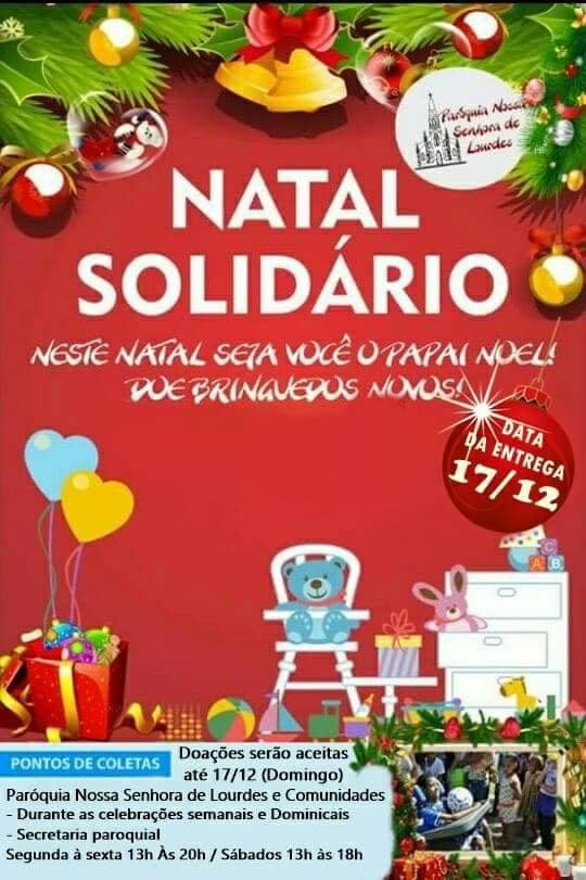Paróquia Nossa Senhora de Lourdes realiza campanha “Natal Solidário ...
